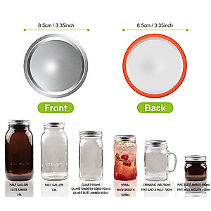 Wide Mouth Mason Jar Lids Canning Lids for Ball, Kerr Jars - 24-Count Split-Type with Leak proof & Airtight Seal Features, Metal Mason Jar Lids for Canning - Food Grade Material, Silver/86 MM