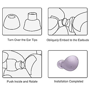ALXCD Eartips Compatible with Galaxy Buds 2 Earbuds, S/M/L 6 Pairs Soft Silicone Earbud Tips Eartips Replacement Tips, Compatible with Galaxy Buds2 Earbuds SM-R177, Lavender sml