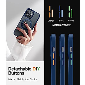 TORRAS 360° Rotatable Ring for iPhone 14 Pro Max Phone Case [Compatible with Magsafe] with Stand, Magnetic Ring Holder Military Grade Shockproof Translucent Back Slim UPRO Ostand Pro, Blue