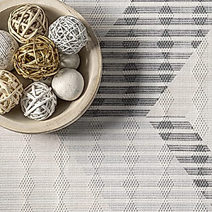 nuLOOM Alesha Modern Striped Machine Washable Area Rug, 8' x 10', Beige