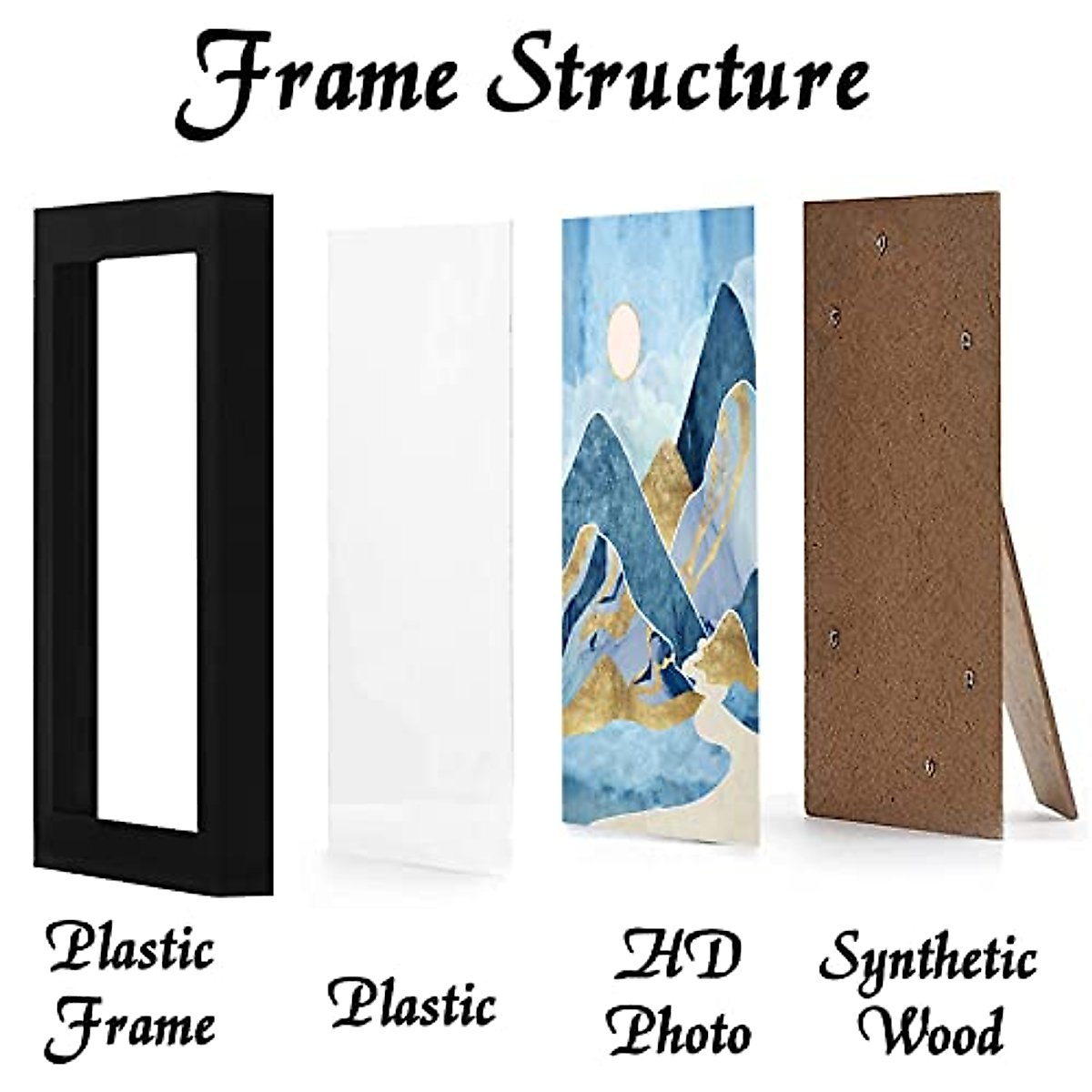 keibiubu Black Picture Frame, 8.5x11 Picture Frame for Photo Poster Canvas Certificate Document Display Horizontally or Vertically High Transparent Wall Gallery(Size 8.5 x 11 inches)