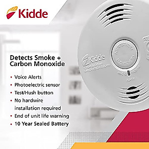 Kidde 21026065 Smoke & Carbon Monoxide Alarm with Voice Warning