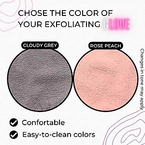Asymi Deep Exfoliating Glove - Reusable Exfoliating Mitt for Dead Skin Removal (Keratosis Pilaris Strawberry Legs Ecologic body care) Vegan Body Scrub SPA body Treatment (Grey Cloudy), 1.0 Count