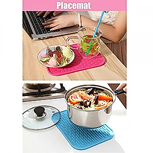 4 PCS Silicone Non-slip Mat Heat Resistant Table Placemat Kitchen Sink Dishes Cup Dry Coaster