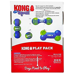 KONG Squeezz Action Play Pack Dog Toys, Variety Pack (4 pk)