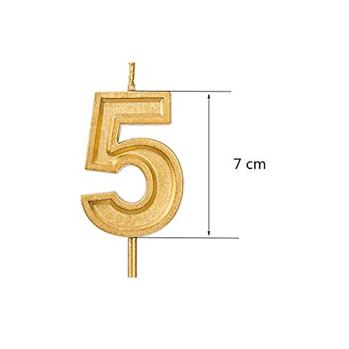 2.76 inch Gold 75th Birthday Candles,Number 75 Cake Topper for Birthday Decorations