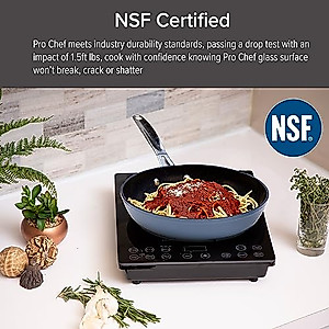 Nuwave Pro Chef Induction Cooktop, Portable, Large 8” Heating Coil, Temp Settings from 100°F - 575°F, Perfect for Commercial & Professional Settings, NSF-Certified, Shatter-Proof Ceramic Glass Surface
