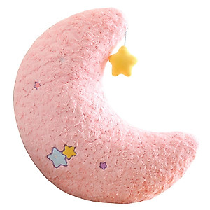 Goylmc Moon Stuffed Pillow, Moon Plush Toy Hanging a Star, Home Decoration Christmas Birthday Gift for Kids Adults (17.7inch)