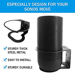 BELIEFLUO Wall Mount for Sonos Move,Sonos Move 2,Mount Speaker Securely,Convenient for Charging,Sturdy Protection,Suitable for Indoor and Outdoor Use