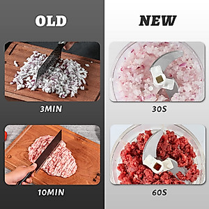 ZHANG XIAO QUAN SINCE 1628 Manual Vegetable Chopper, Hand Pull String Vegetable Garlic Mincer Onion Cutter for Veggie, Ginger, Fruits, Nuts, Herbs 1 Cup(250ml) Mini Food Chopper