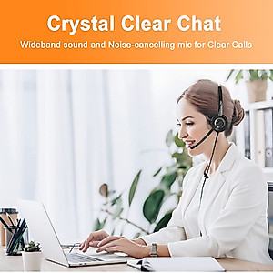 Polycom Phone Headset Noise Cancelling Mic RJ9 U10P Bottom Cable Compatible with Polycom VVX, Shoretel, Nortel (Avaya) Phones