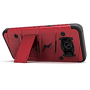 ZIZO Bolt Series for Samsung Galaxy S8 Plus Case Military Grade Drop Tested with Tempered Glass Screen Protector Holster RED Black