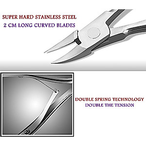 Toe Nail Clipper for Ingrown or Thick Toenails,Toenails Trimmer and Professional Podiatrist Toenail Nipper for Seniors with Surgical Stainless Steel Surper Sharp Blades