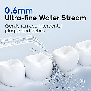 Medcodes Water Dental Flosser Pick for Teeth - 3 Modes Cordless Oral Irrigator 300ML Portable with 5 Jet Tips, 40 Days Rechargeable IPX7 Waterproof Water Dental for Cleaning for Home Travel(White)