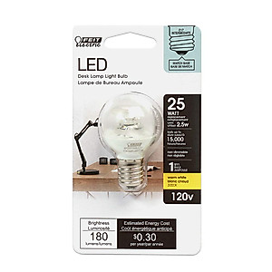 Feit Electric BP25S11N/SU/LED/6 25-Watt EQ Non-DM E17 Base S11 Specialty LED Light Bulb, 6-Pack, 2.2/1.4