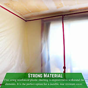 Farm Plastic Supply - Dura Skrim String Reinforced Clear Plastic Sheeting - 6 Mil - (20' x 100') - Reinforced Poly Film Tear Resistant, Weatherproof, Vapor Barrier Polyethylene Roll for Construction