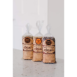 Amish Country Popcorn | 3-1 lb Bags | 1 lb Baby White, 1 lb Ladyfinger, and 1 lb Purple Popcorn Kernels Variety Pack | Old Fashioned, Non-GMO and Gluten Free (3-1 lb Bags)