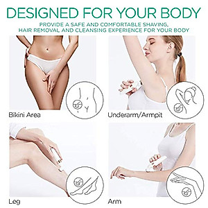 VOYOR Electric Shaver for Women Bikini Trimmer Hair Remover for Face Body, 5 in 1 Groomer Kit Lady Shaver Bikini Razor Women for Hair Trimmer, Cordless Rechargeable Waterproof ES500