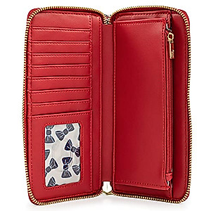 Loungefly Disney Mickey & Minnie Mouse Wallet Zip Around Clutch Faux Leather