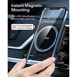 ESR HaloLock MagSafe Car Phone Mount, Air Vent Phone Holder, Compatible with iPhone 14/14 Plus/14 Pro Max and iPhone 13/12 Series, Does Not Support Charging, Not for iPhone 14 Pro, Black