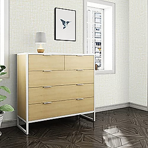 LOVADA Peel and Stick Wallpaper Beige Grass Cloth Wall Paper - 15.7 x 300 Inch Self Adhesive Wallpaper Peel and Stick, Easy to Paste Wall Contact Paper for Stand Liner, Table and Door Makeover Decor