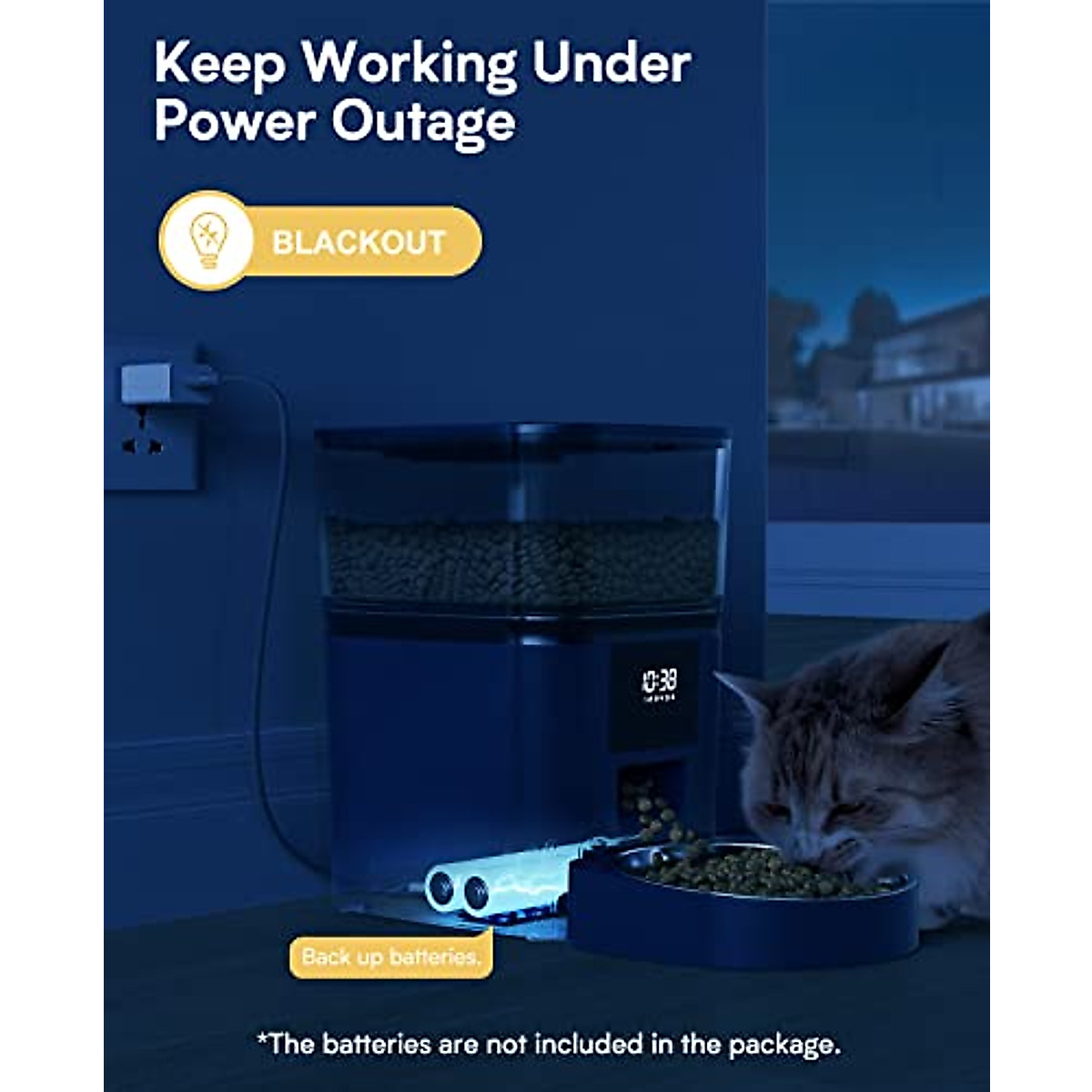 oneisall Automatic Cat Feeders, 17 Cup Timed Dry Food Dispenser for Cats Dogs Pets with Programmable Portion Control, Up to 50 Portions, 6 Meals per Day, Voice Recorder