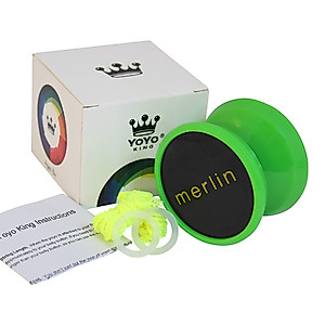 Yoyo King Green Merlin Professional Responsive Yoyo with Narrow C Bearing and Extra String