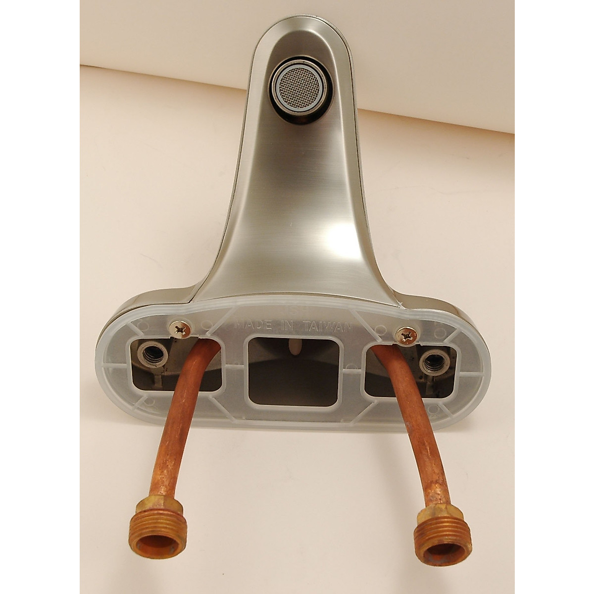 4" Single Handle Bathroom Commercial Lavatory Centerset Faucet with Matching Pop-Up Drain, Brass Built in Satin Nickel Finish, Washerless - by Plumb USA