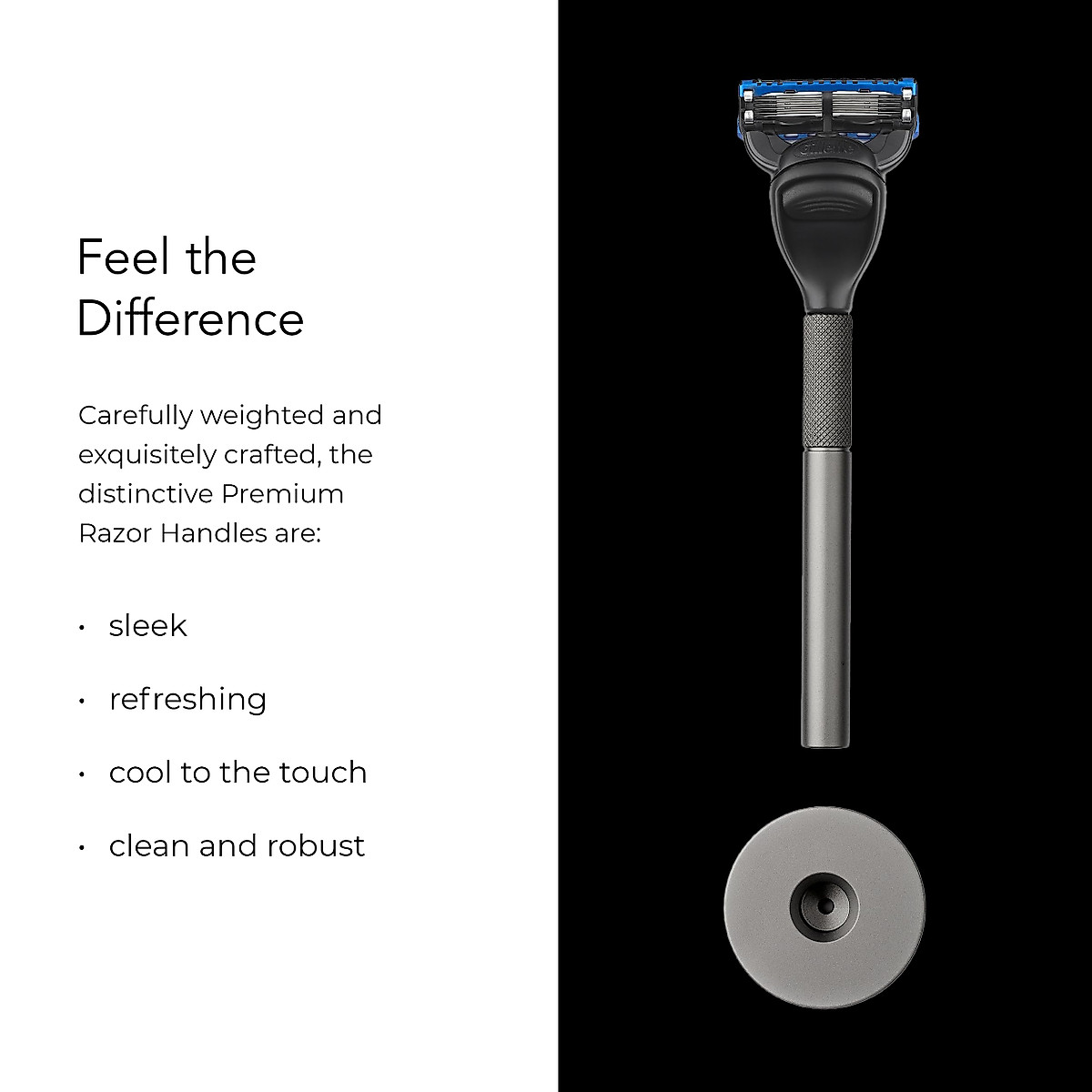 Bolin Webb Generation Razor and Stand in Graphite, Precision Engineered Aluminium Handle Fitted with 5 Blade Razor Cartridge, Luxury Shaving Set For Men