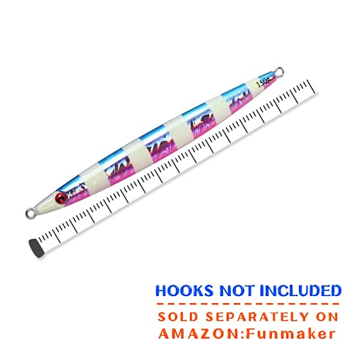 Funmaker Fishing Saltwater jigs Speed Jigging Slow Jigging Pitching Lures Vertical Jigging Artificial Lures Jigging Lure Fishing jigs Vertical Jigs Saltwater Artificial Bait (Blue- Luminous,400g)