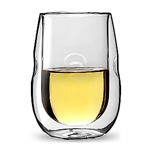 Moderna Artisan Series Double Wall Insulated Wine Glasses - Set of 4 Wine and Beverage Glasses