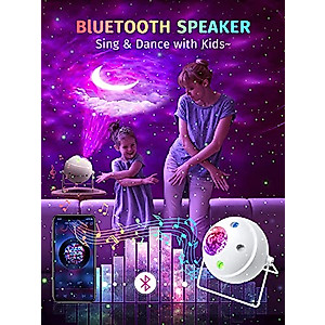 One Fire Galaxy Projector Starlight Projector Moon Projector, 48 Light Modes+Rotating Star Projector Galaxy Light Projector for Bedroom, Bluetooth Starry Night Light Projector,Charisma Gifts for Kids