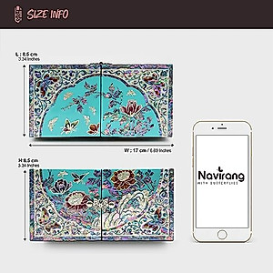 SoSHESHINES Mother of Pearl Small Jewelry Box - Premium Packaging for Gifts for Women, Thank you Gifts, Mom birthday Gifts, Korean Traditional Sea Shell Premium Handmade (SECRET_Aqua Blue)