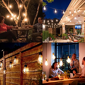 25 Packs ST38 LED Edison Bulbs,0.6Watt E12 Base Small Vintage Light Bulbs Equivalent to 7W Incandescant, 2700K Warm White Bulbs for ST38 String Lights, Shatterproof Waterproof Dimmable, Not for Solar