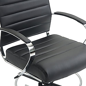 EdgeMod Tremaine Drafting Chair in Vegan Leather, Black
