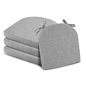 Basic Beyond Chair Cushions for Dining Chairs 4 Pack, Memory Foam Chair Cushion with Ties and Non Slip Backing, 16 x 16 inches Chair Pads for Dining Chairs(Light Grey)