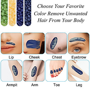 Tupheedu Waxing Warmer for Hair Removal - Painless Stripless Waxing Kit for Women and Men with 4 Wax Beans for Coarse Hair, Eyebrows, Armpits, and Bikini Area