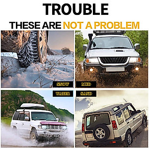 Snow Chains Anti Slip Snow Chains Emergency Anti-Skid Snow Mud Tire Chains for Cars/SUV/ATV/Trucks, Adjustable 10pcs Car Security Chains with Free Snow Shovel and Gloves