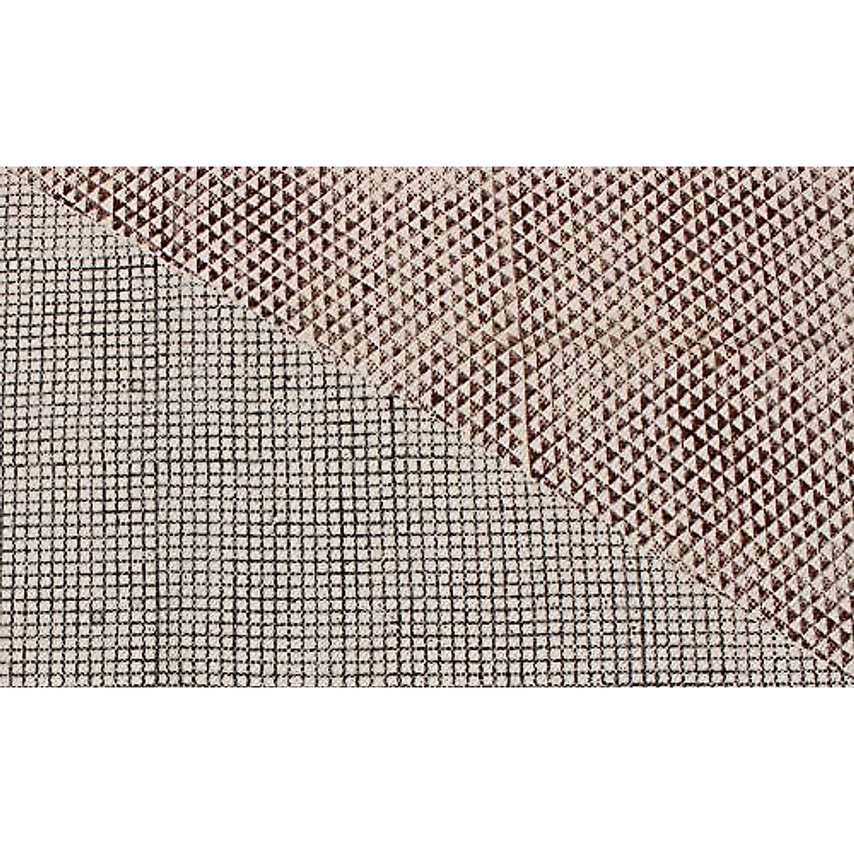 Casavani Hand Block Printed Cotton Dhurrie Abstract Brown & Black Area Rug Doormat Floor Rug Indoor Area Rugs for Bedroom Living Room Laundry Room 4x6 Feet