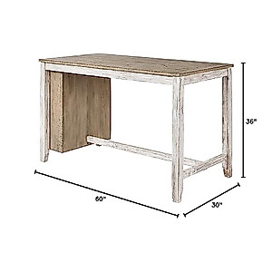 Signature Design by Ashley Skempton Farmhouse 36" Counter Height Dining Table with Storage & Wine Rack, Whitewash