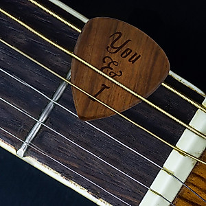 The Wedding Party Store, Custom Personalized Wood Guitar Pick Customized with Any Message or Text (Walnut)