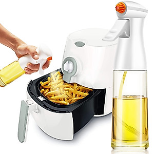 HXJV Oil Sprayer for Cooking, 200ml Glass Oil Spray Bottle for Kitchen, Olive Oil Dispenser, Continuous Oil Mister Spray Bottles, Kitchen Gadgets for Air Fryer Accessories, for Baking, Bbq, Salad
