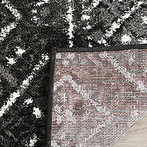 SAFAVIEH Adirondack Collection 8' x 10' Black / Silver ADR111C Moroccan Boho Distressed Non-Shedding Living Room Bedroom Dining Home Office Area Rug