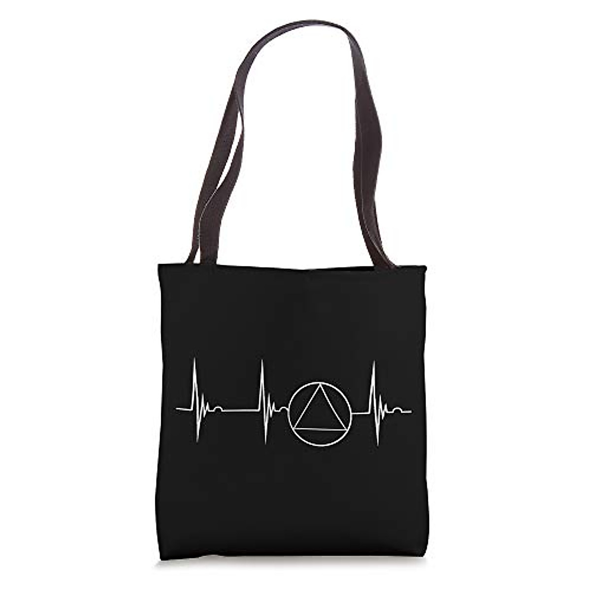 Sober Recover Sobriety Heartbeat EKG Pulse Abstinence Tote Bag