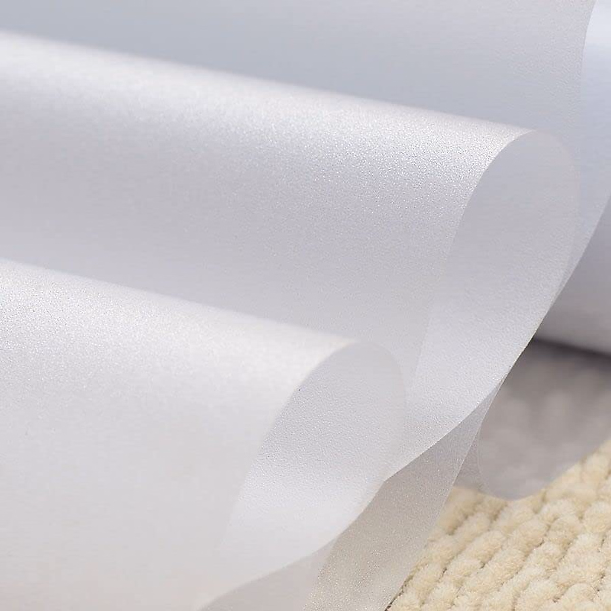 Window Privacy Film 17.7'' x 118'' Frosted Window Glass Film One Way Privacy Window Film Static Guard Window Tinting Film for Home Non-Adhesive Bathroom Door Covering Heat Blocker Sticker, Pure