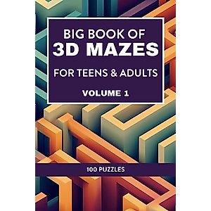 Big Book of 3D Mazes for Teens & Adults (Volume 1): Captivating 3D Mazes for mind-boosting fun! 100 medium-challenge puzzles