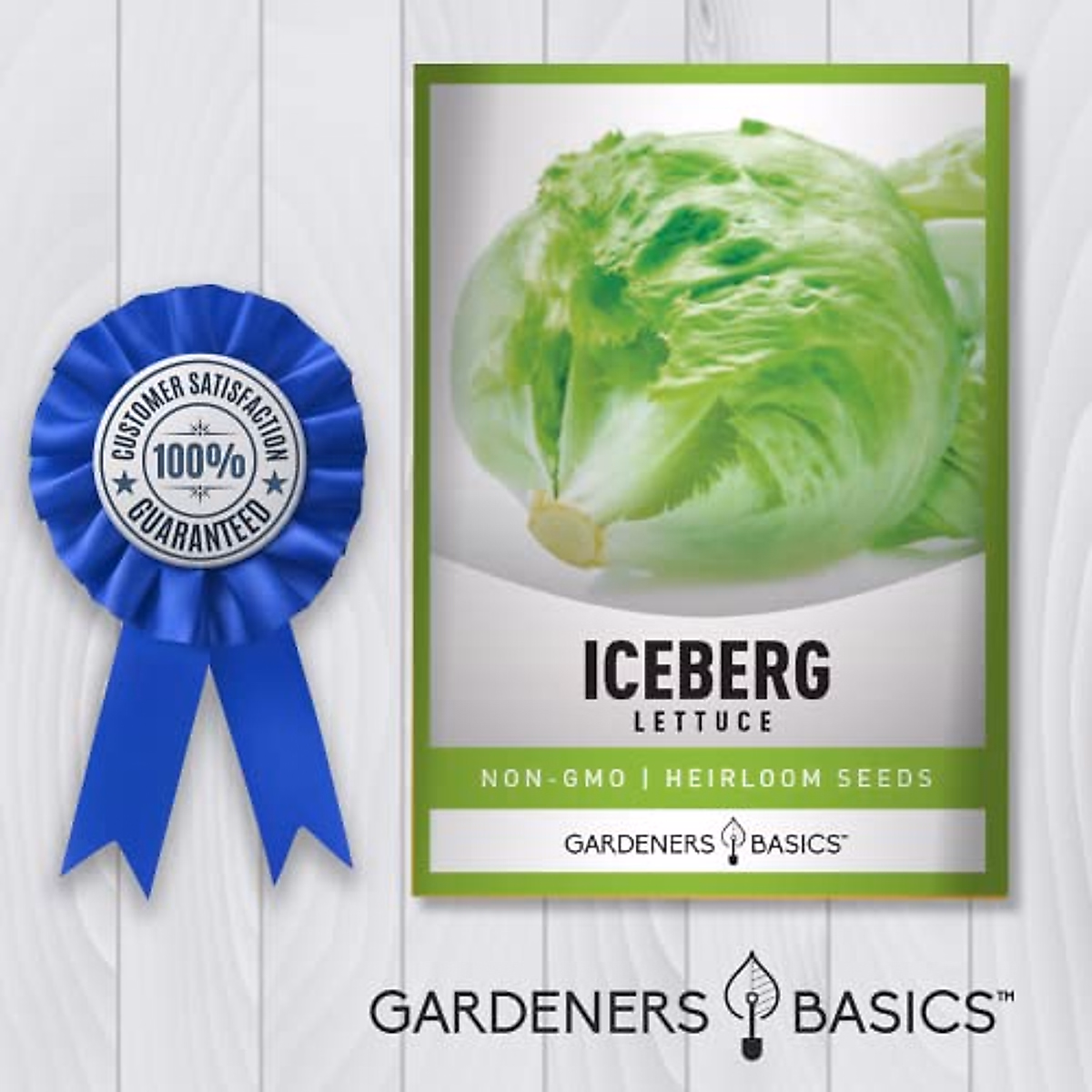 Iceberg Lettuce Seeds for Planting - (Head) Heirloom, Non-GMO Vegetable Variety- 2 Grams Seeds Great for Spring, Summer, Fall, Winter Garden and Hydroponics by Gardeners Basics