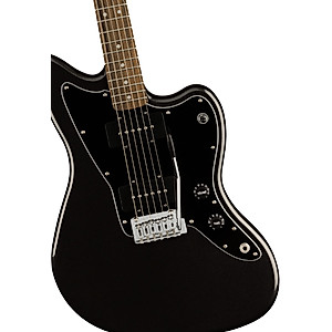 Fender Squier Affinity Jazzmaster - Metallic Black Bundle with Frontman 10G Amplifier, Instrument Cable, Gig Bag, Tuner, Strap, Picks, and Austin Bazaar Instructional DVD