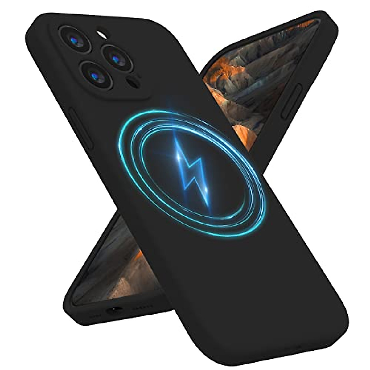 Antlia Magnetic Case for iPhone 14 Pro Max Phone Case, [Compatible with MagSafe] Silicone Upgraded [Camera Protection] Case, Soft Anti-Scratch Microfiber Lining Inside, 6.7 inch, Black