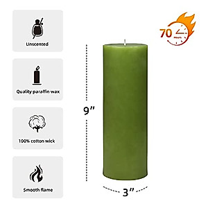 Zest Candle 110-Hour Burn Time Pillar Candle, 3 by 9-Inch, Sage Green